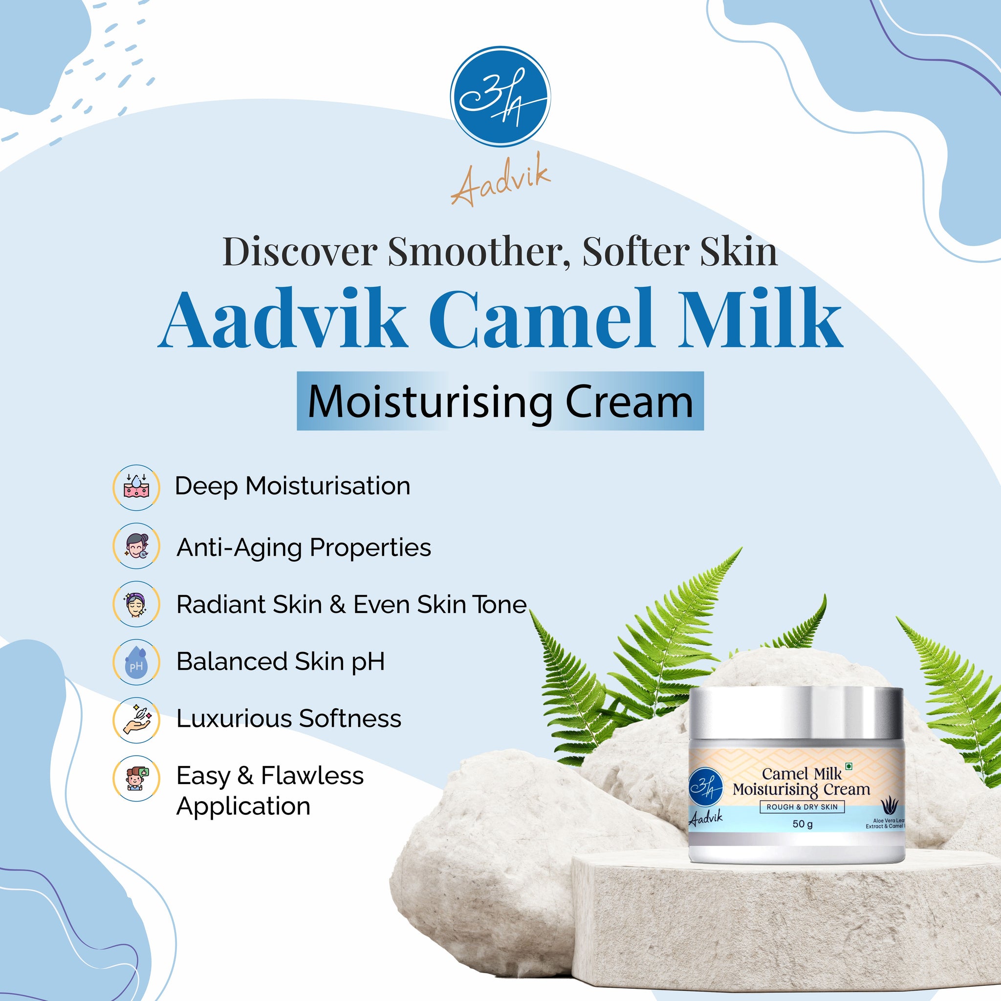 Camel Milk Moisturizing Cream | Centella Asiatica and Hyaluronic Acid ...