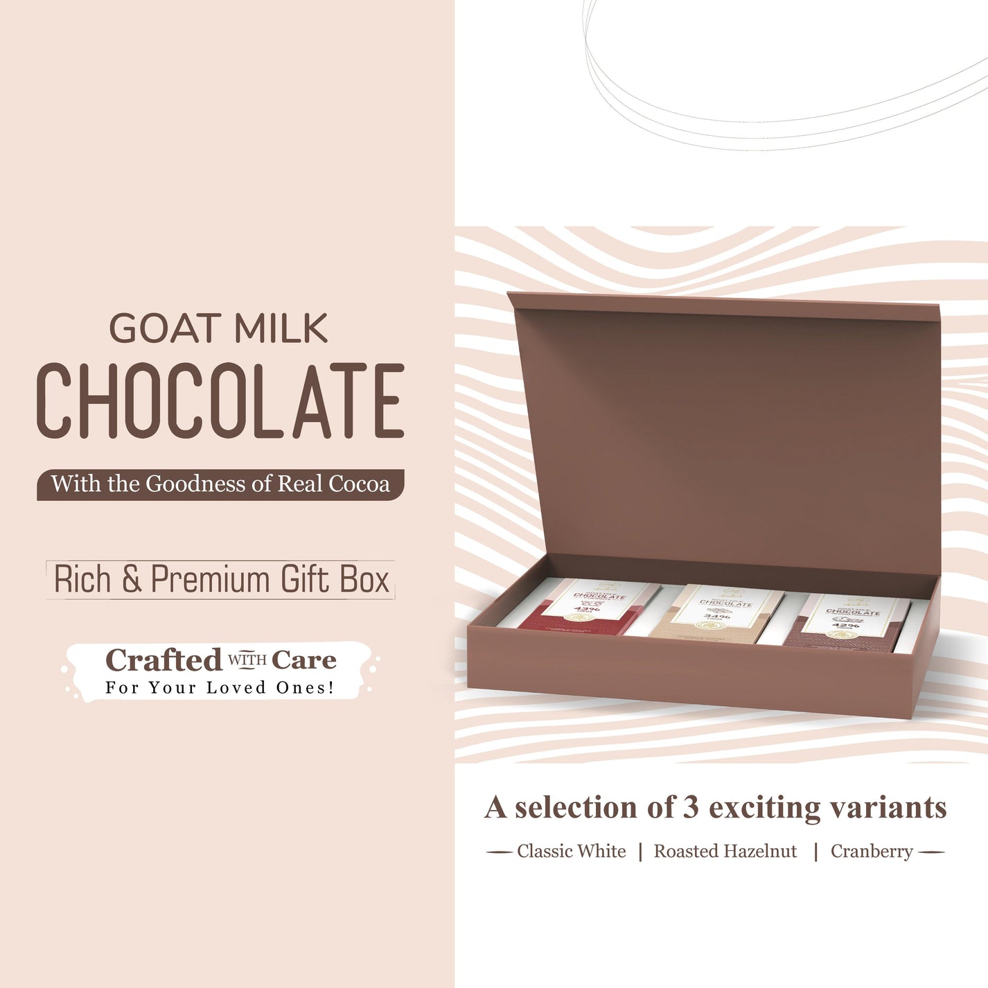Premium Goat Milk Chocolate Gift Box – Cranberry, Hazelnut and Classic ...